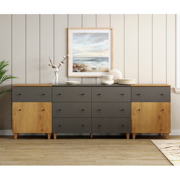 Latitude Run® Lysiane 3-In-1 Sideboard Buffet Cabinet With Drawers And Doors For Kitchen Dining ...